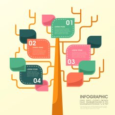 Tree leaf infographics design free image download