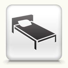 White Square Button with Bed Icon free image download