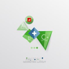 Glossy paper style geometric abstract infographic design N126 free ...