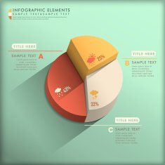 Abstract flat design pie chart infographics free image download
