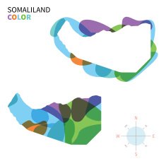 Abstract vector color map of Somaliland with transparent paint effect ...