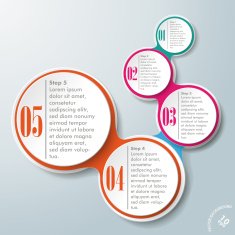 Infographic Design Colored Chains 5 Options free image download