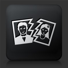 Black Square Button with Divorce Icon free image download