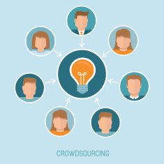 Vector crowdsourcing concept in flat style free image download
