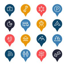Map locations icons free image download