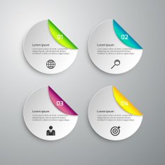 Vector illustration infographics paper circles colored Stickers N2 free ...