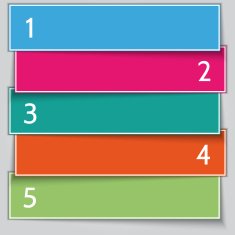 Vector multicolor paper enumerated banner list free image download