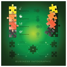 Modern Jigsaw Puzzle Business Infographic Background Design Template N2 ...