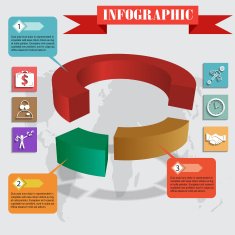 Infographics pie for web and mobile vector free image download