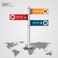 Abstract 3d signpost infographics design template free image download