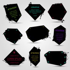 Set of black banners free image download
