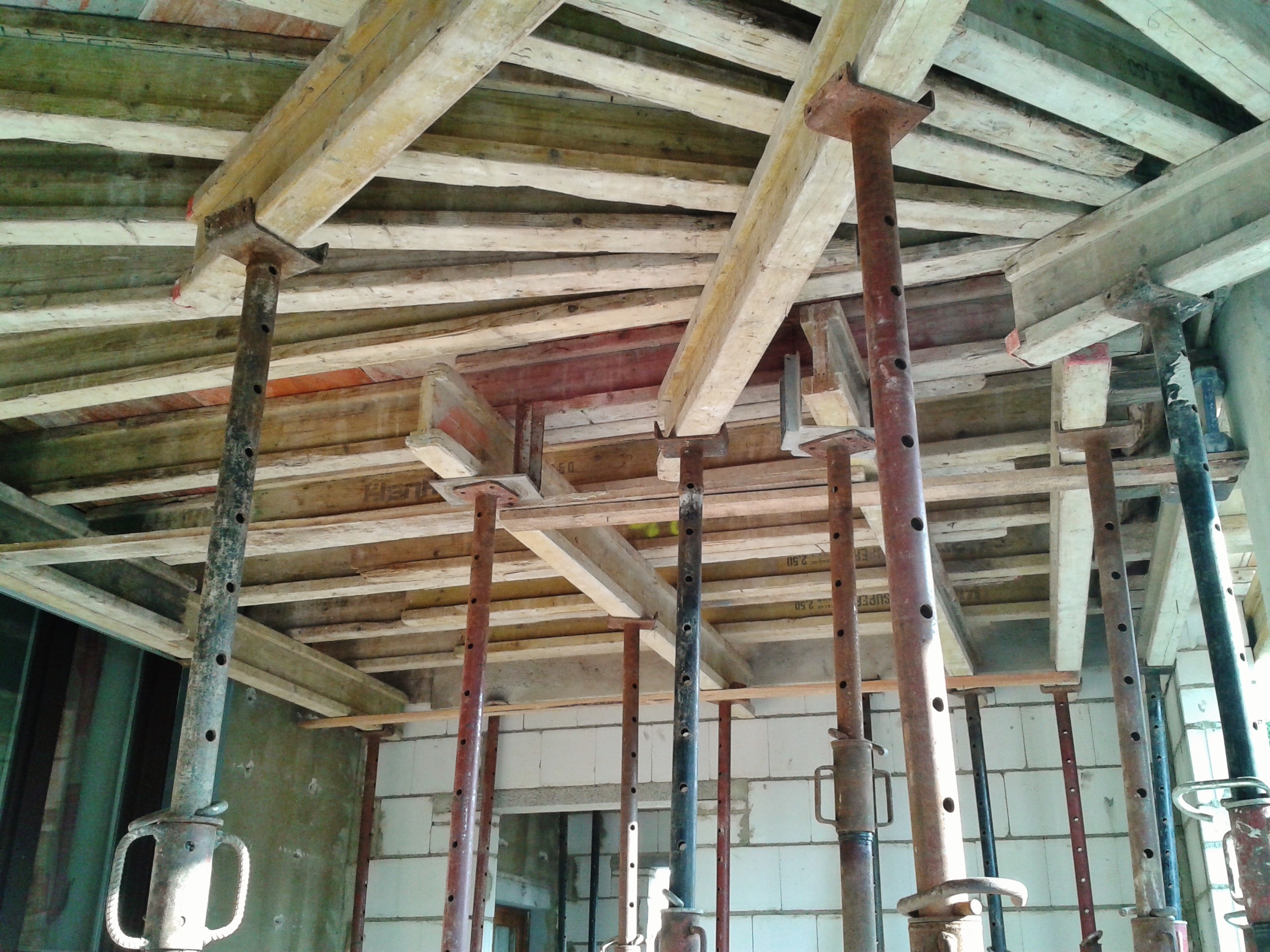 Ceiling formwork at the construction site free image download
