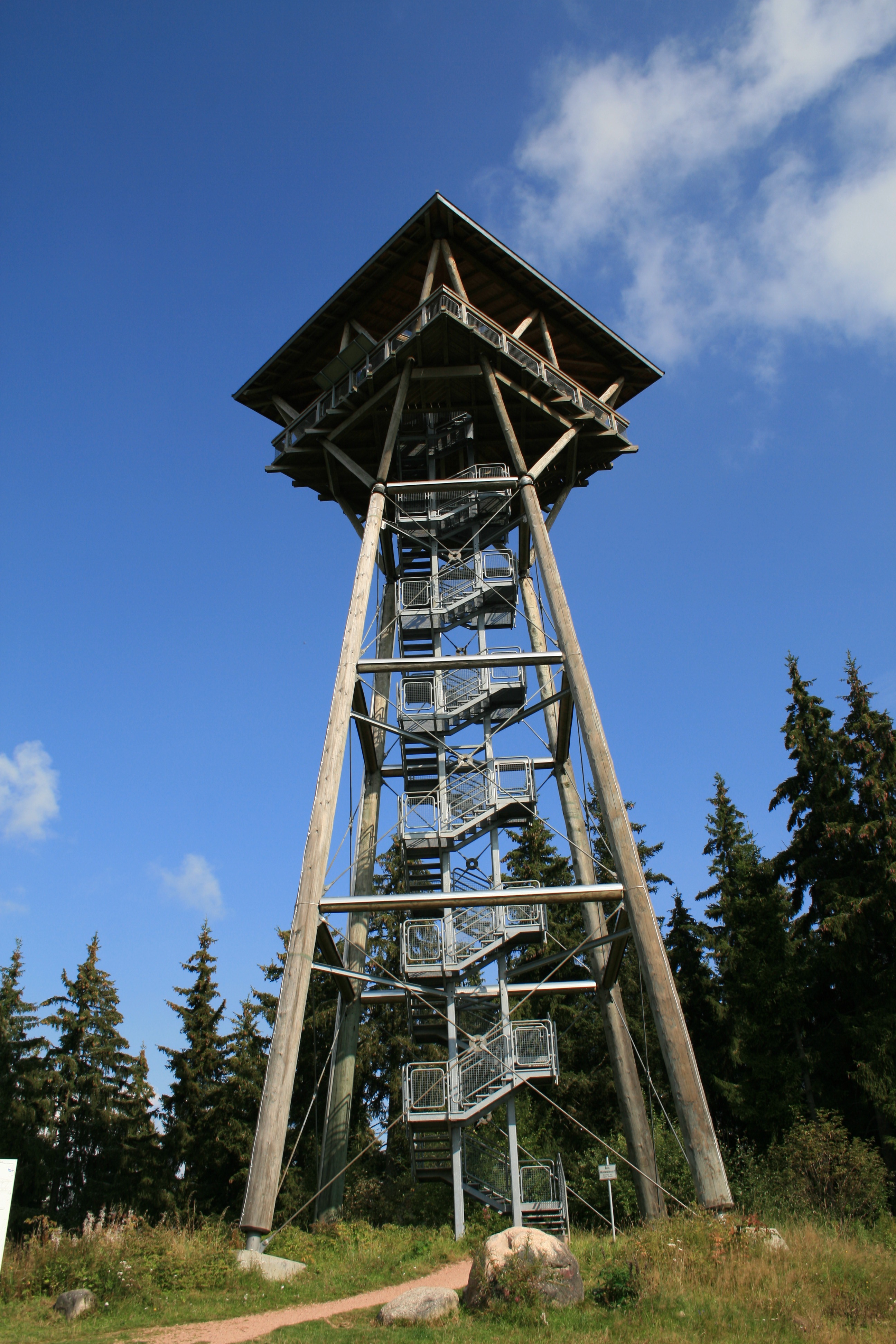 High observation tower building with stairs free image download