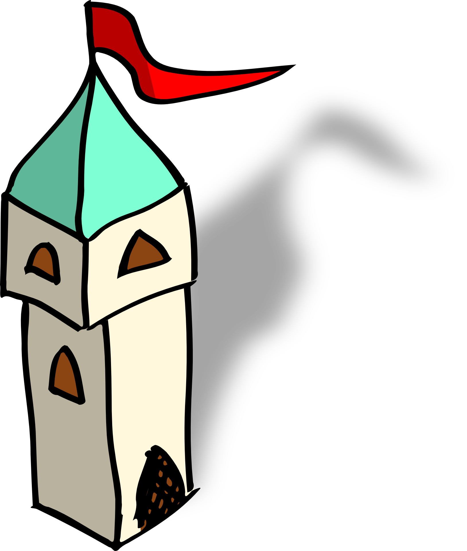 Drawing of a castle with a flag free image download