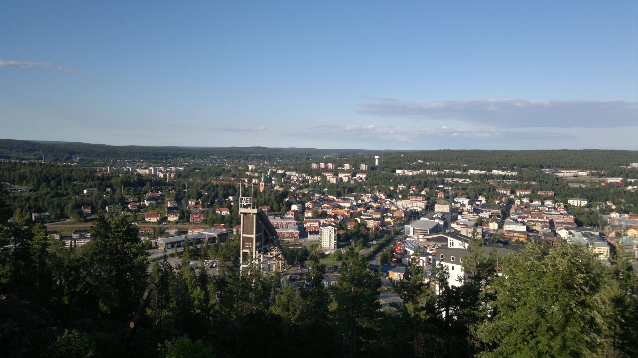 Panoramic view of city at summer, sweden, umea free image download