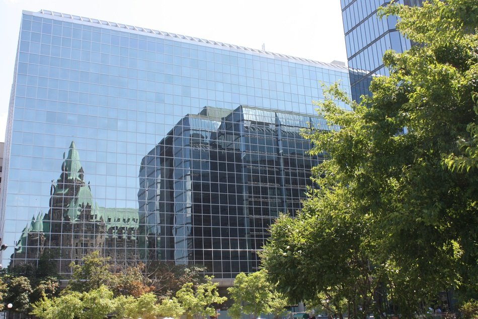 Glass facade with mirroring, canada, ottawa free image download