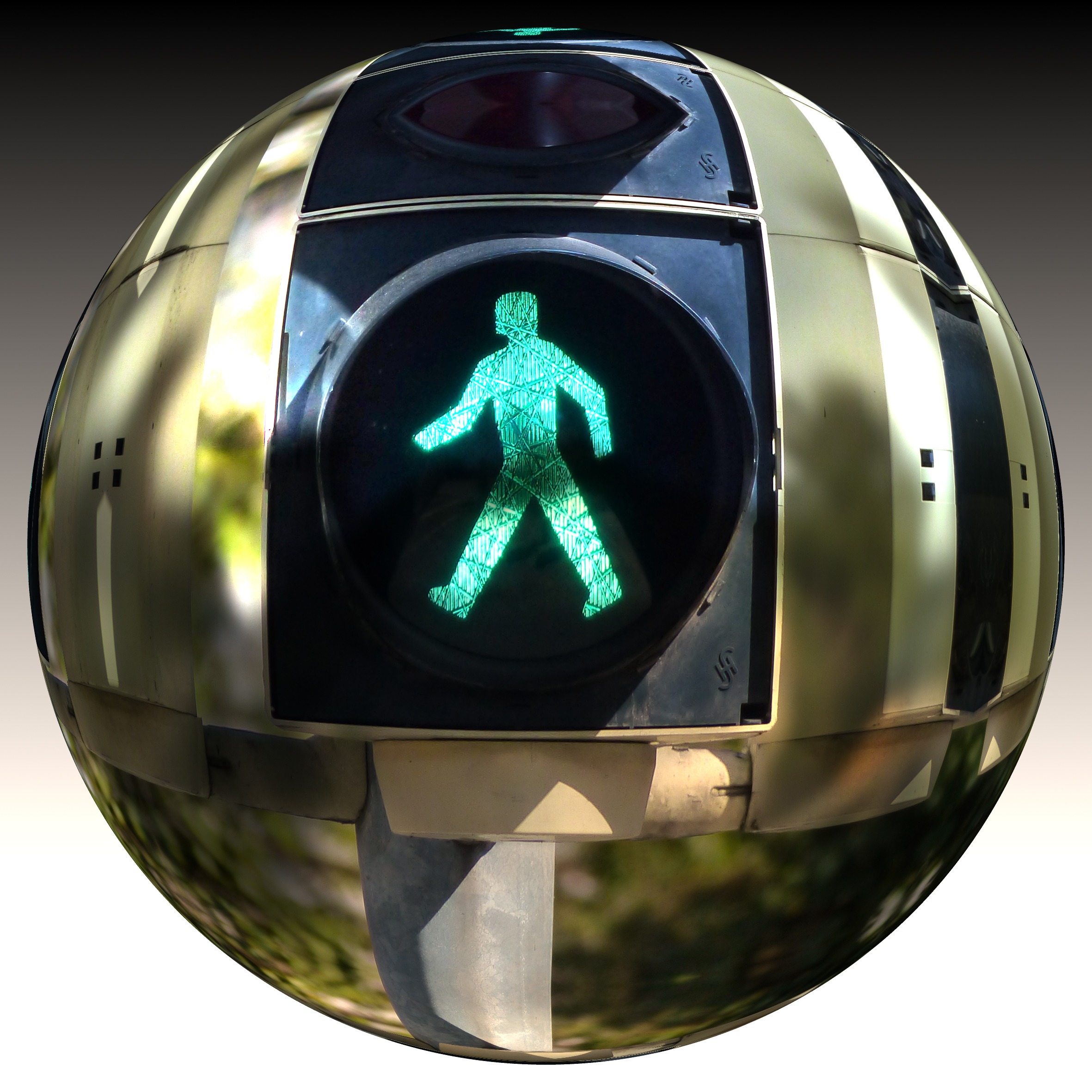 Green man at the traffic light free image download