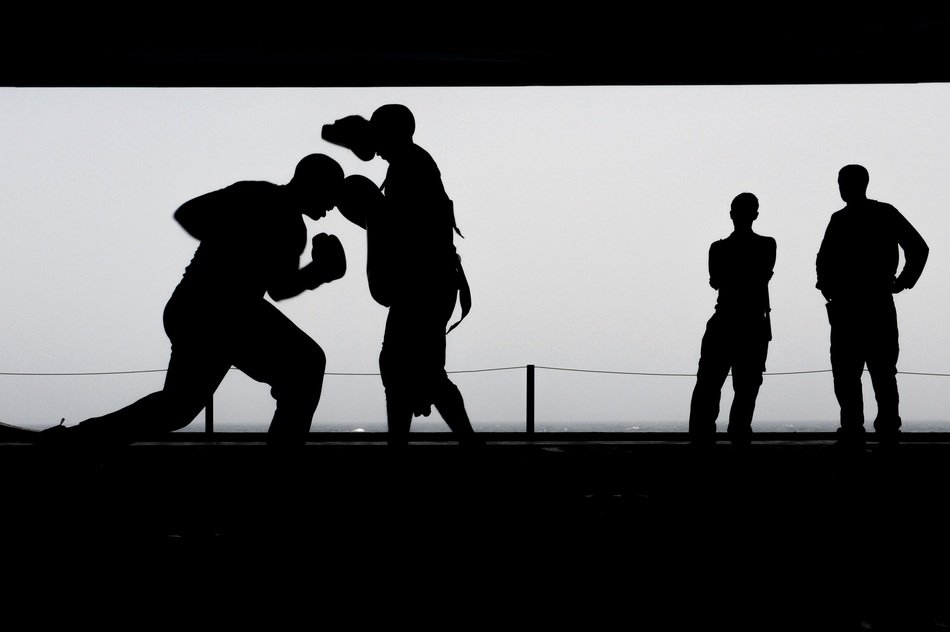 Clipart of boxing human silhouettes free image download