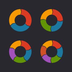 Circular Chart Template Set Vector N2 free image download