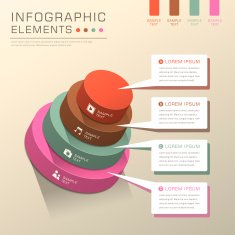 Abstract cylinder tower chart infographics free image download