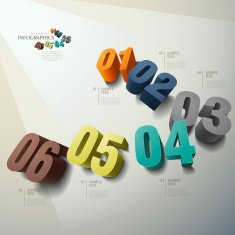 Vector abstract 3d number infographics N2 free image download