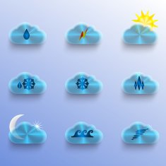 Blue Clouds with Weather Signs free image download