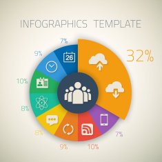 Web Infographic Timeline Pie Template Layout With Vector Icons N11 free ...