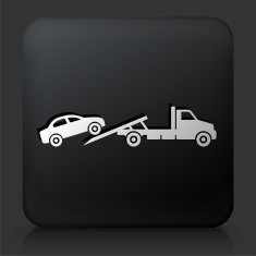 Black Square Button with Towing Truck free image download