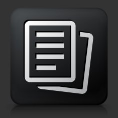 Black Square Button with Paper Documents Icon free image download