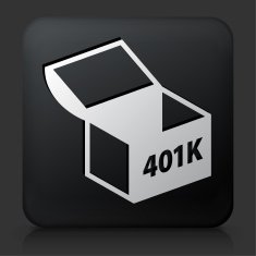 Black Square Button with 401K Chest Icon free image download