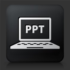 Black Square Button with Power Point Icon free image download
