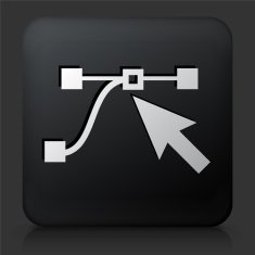 Black Square Button with Cursor and Chart free image download