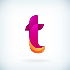 Modern twisted letter t free image download