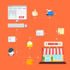 Infographic scheme of work for online store N2 free image download