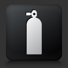 Black Square Button with Oxygen Tank Icon N2 free image download