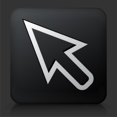 Black Square Button with Cursor Icon free image download