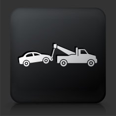 Black Square Button with Towing Truck N2 free image download