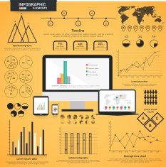 Big set of statistical infographic elements N2 free image download
