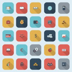 Trendy simple finance icons set in flat design N2 free image download