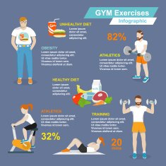 Gym sport exercises infographic free image download