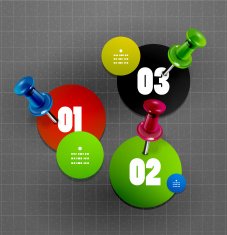 Glossy pins infographic design free image download