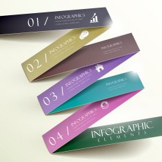 Modern paper folding concept infographic free image download