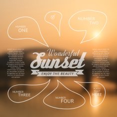 Wonderful sunset text lettering and infographics N2 free image download
