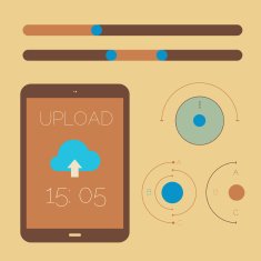 Beige flat mobile apps elements free image download