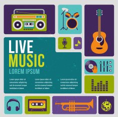 Music infographic and icon set of instruments N3 free image download
