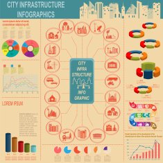Set of elements infrastructure city vector infographics Illust free ...