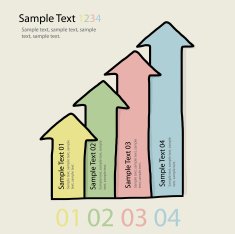 Four steps of progression infographics element free image download