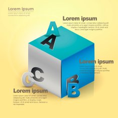 Vector abstract 3d box infographics N7 free image download