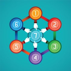 Abstract vector 7 steps infographic template in flat style N4 free ...