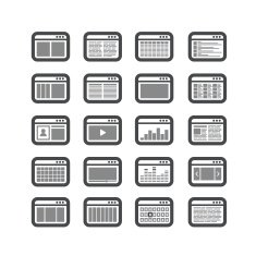 Different web browser icons set with page templates Design elements ...
